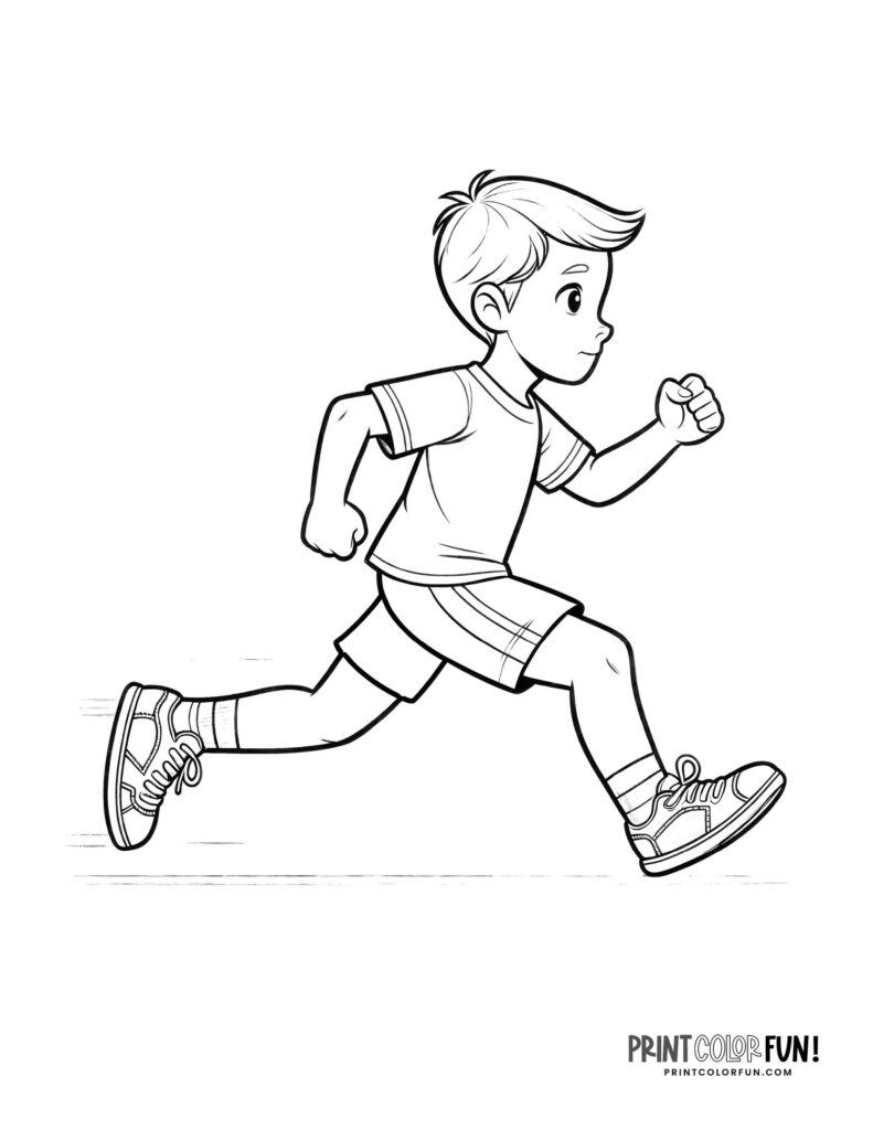 18 running clipart & coloring pages: Discover the joy of jogging ...