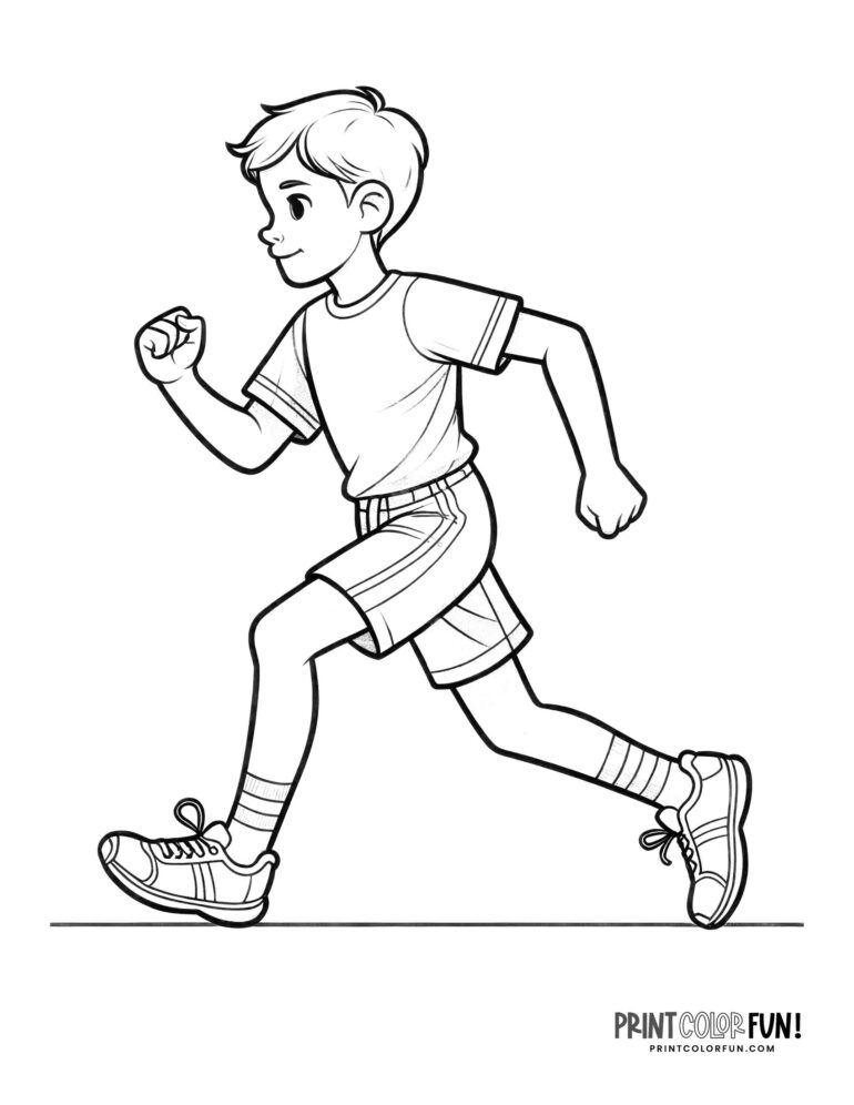 18 running clipart & coloring pages: Discover the joy of jogging ...
