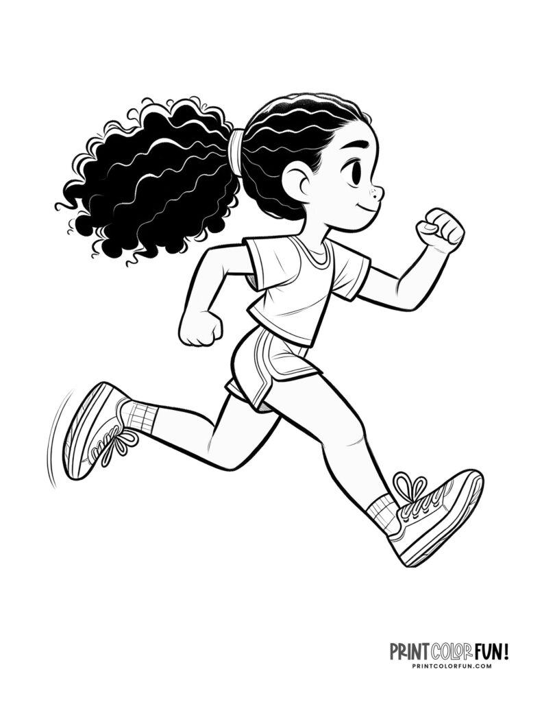 18 running clipart & coloring pages: Discover the joy of jogging ...