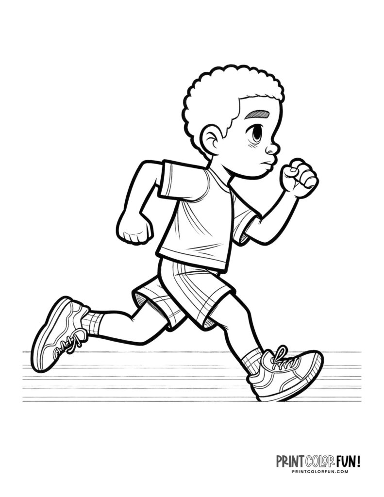 18 running clipart & coloring pages: Discover the joy of jogging ...