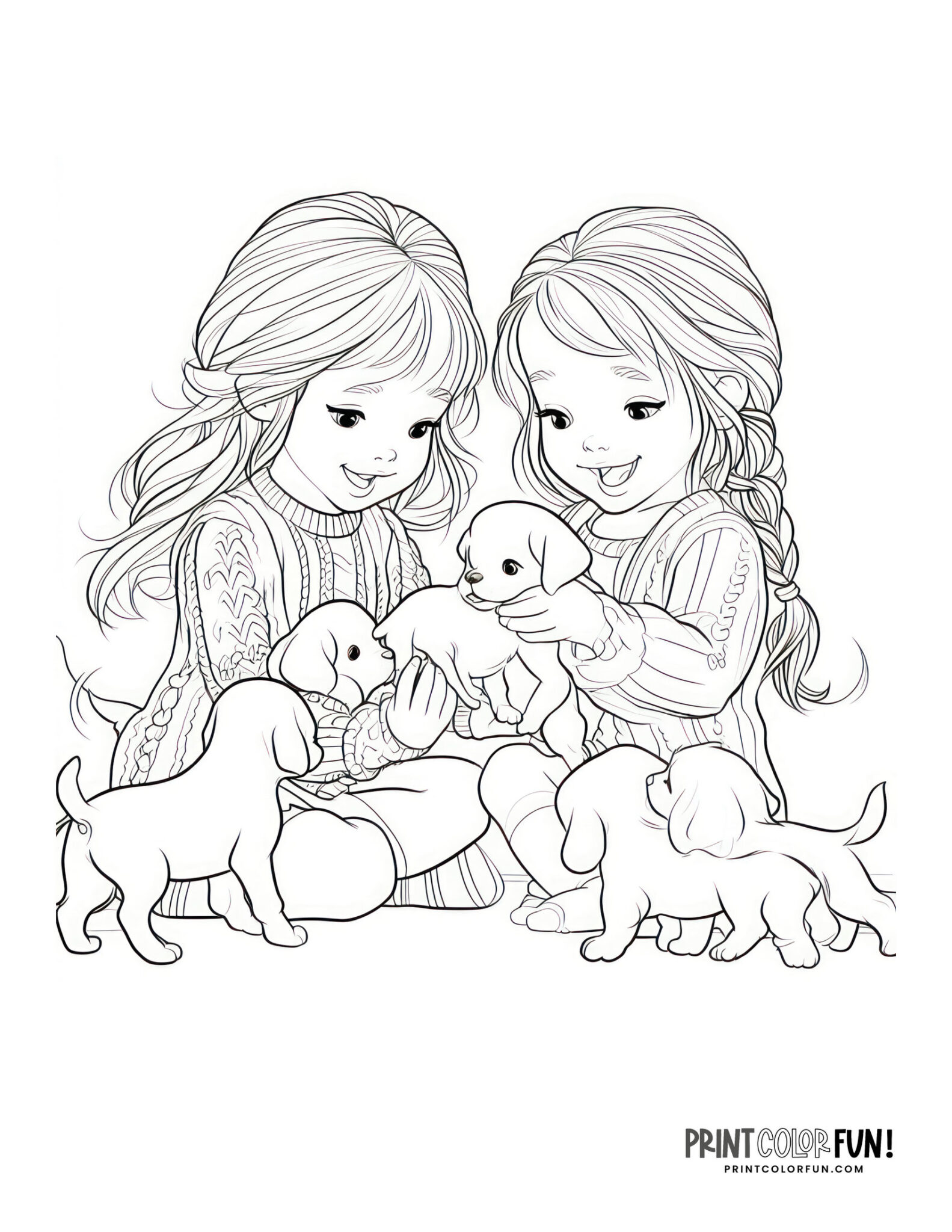 31 cute puppy coloring pages & free color clipart, at PrintColorFun.com