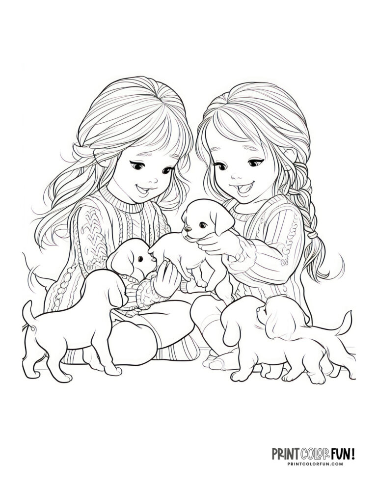 31 cute puppy coloring pages & free color clipart, at PrintColorFun.com