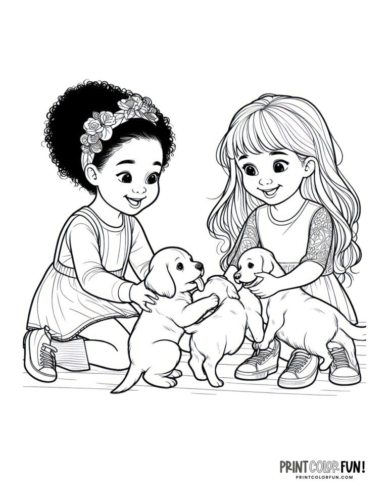 31 cute puppy coloring pages & free color clipart, at PrintColorFun.com