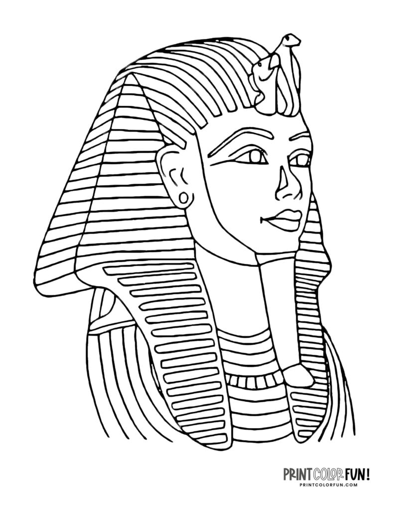 King Tut coloring pages: Ancient Egypt's King Tutankhamun, at ...