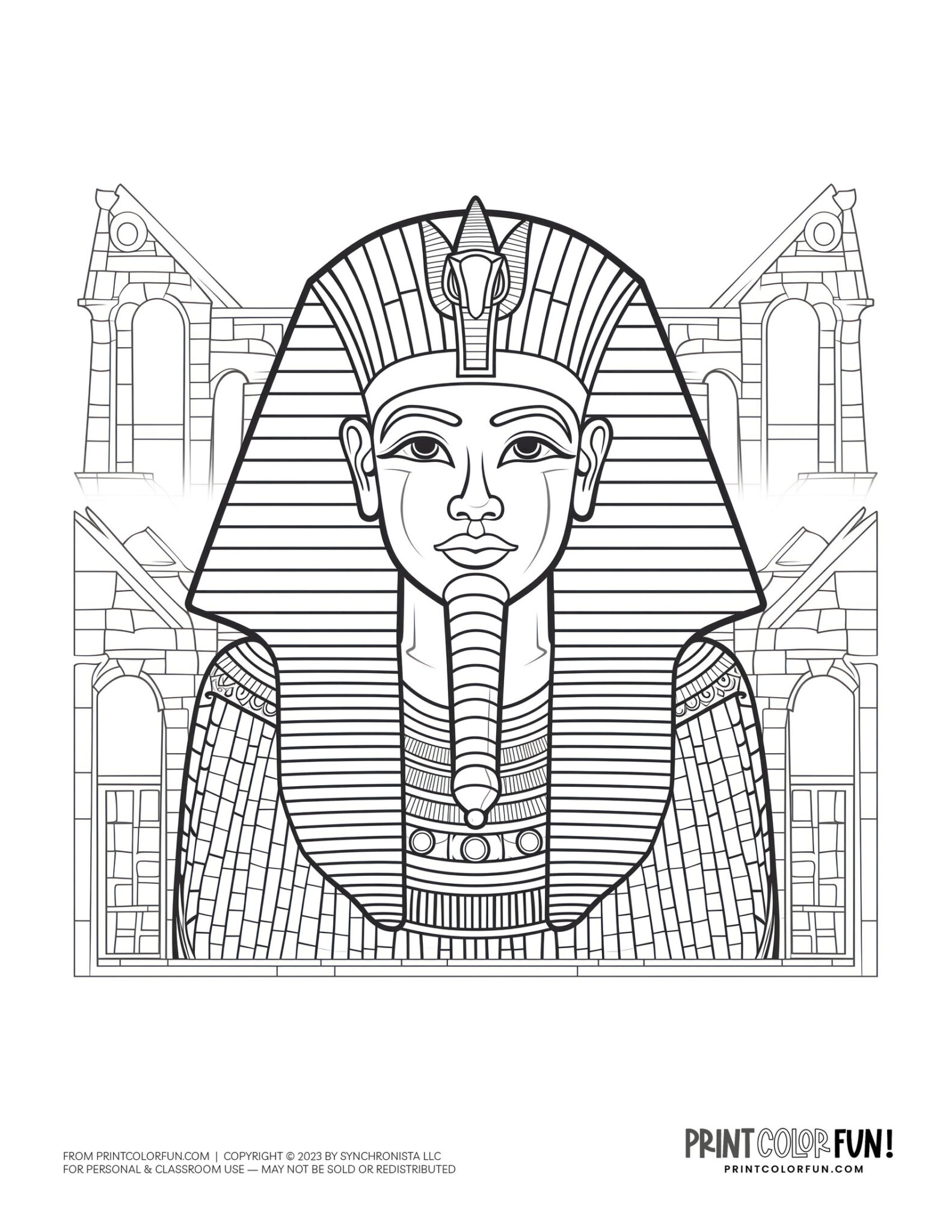 King Tut coloring pages: Ancient Egypt's King Tutankhamun, at ...