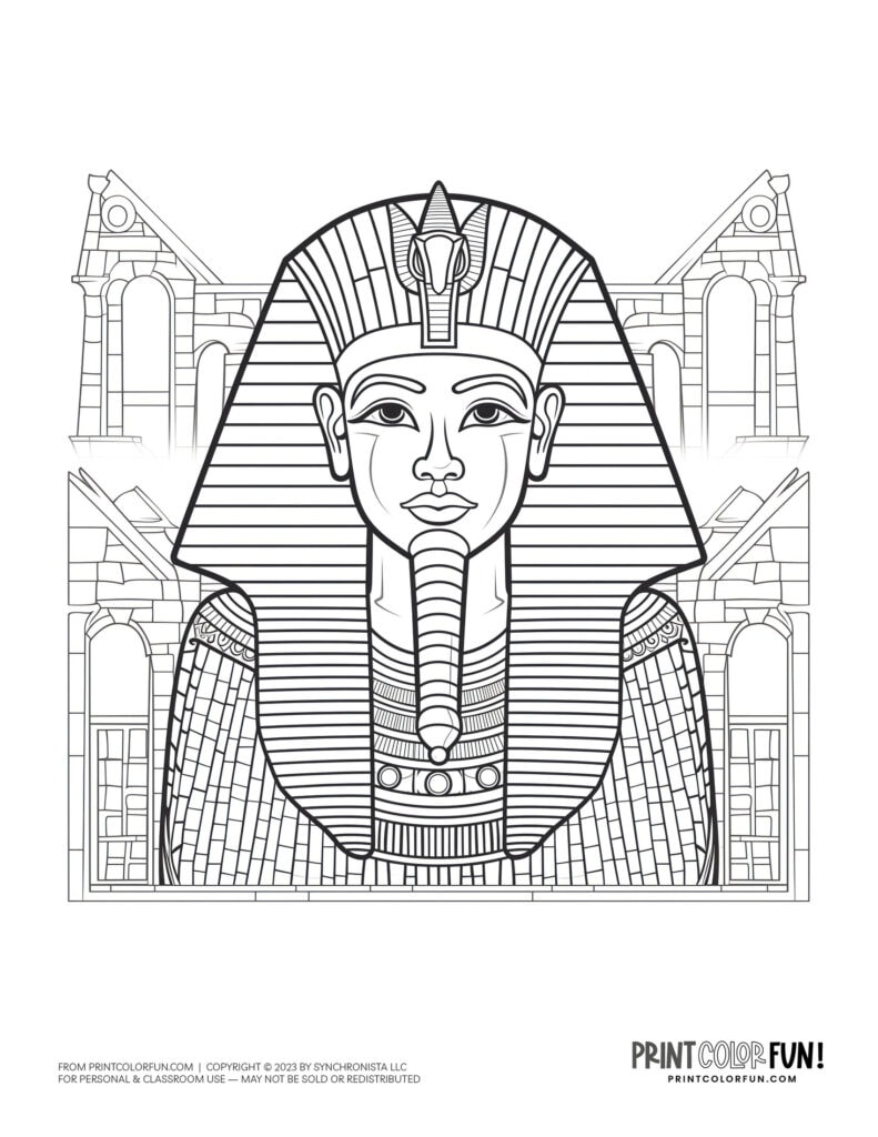 King Tut coloring pages: Ancient Egypt's King Tutankhamun, at ...