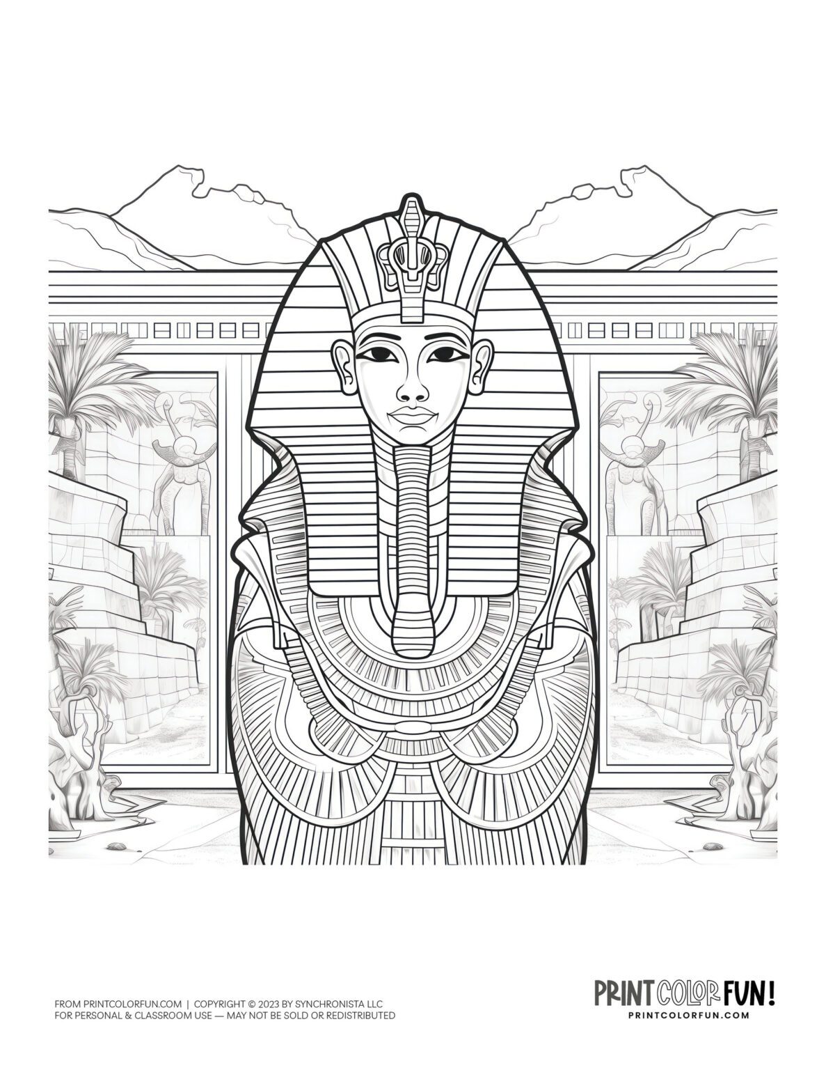 King Tut coloring pages: Ancient Egypt's King Tutankhamun, at ...