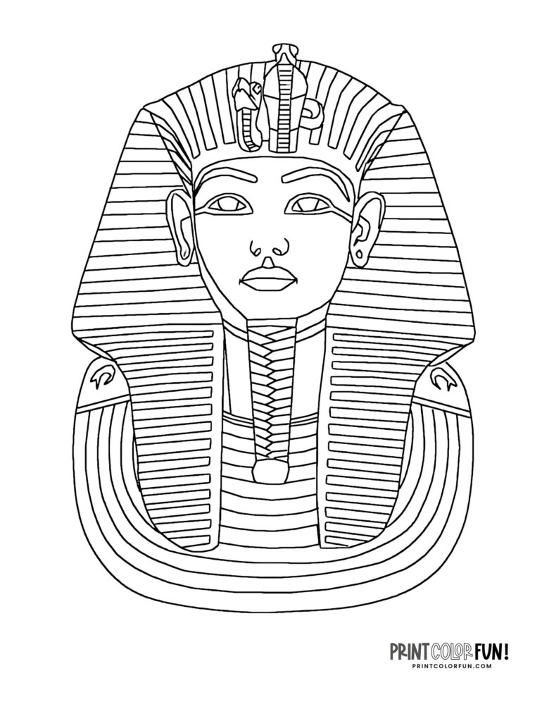 King Tut coloring pages: Ancient Egypt's King Tutankhamun, at ...