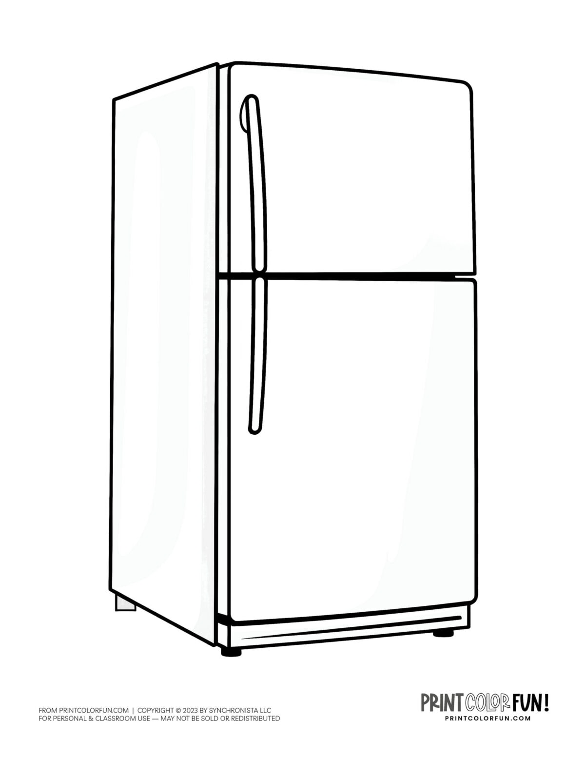 Refrigerator coloring pages, at PrintColorFun.com