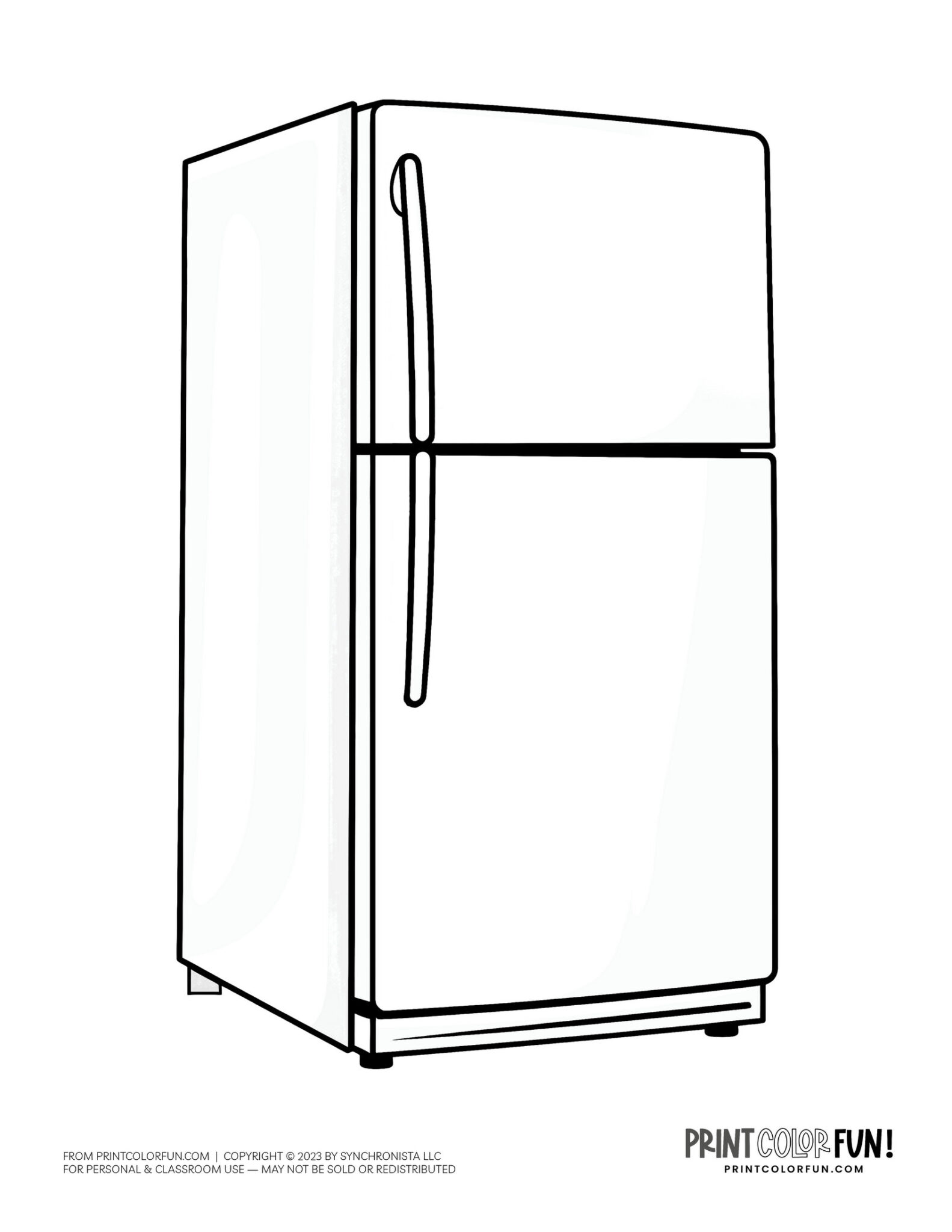 Refrigerator coloring pages, at PrintColorFun.com