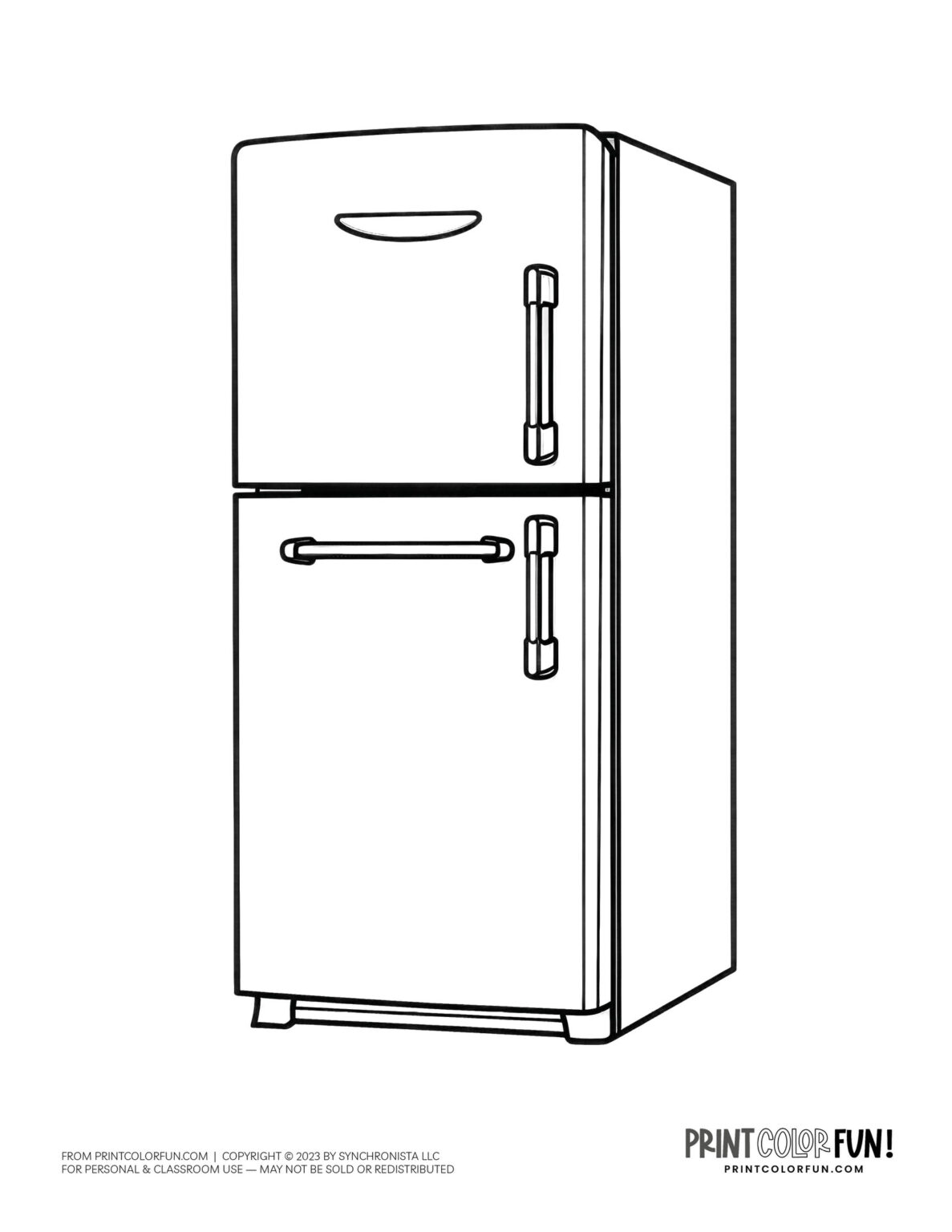 Refrigerator coloring pages, at PrintColorFun.com
