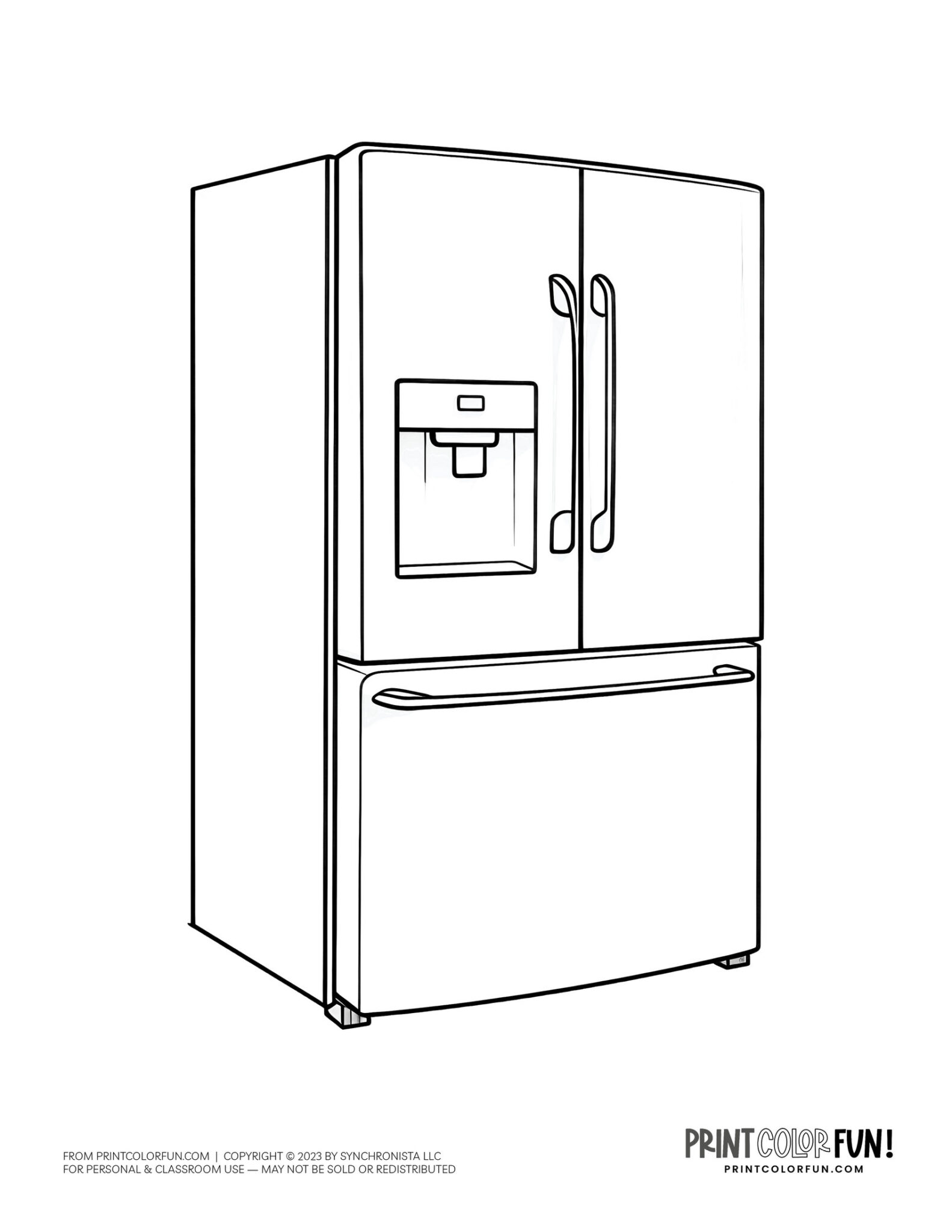 Refrigerator coloring pages, at PrintColorFun.com