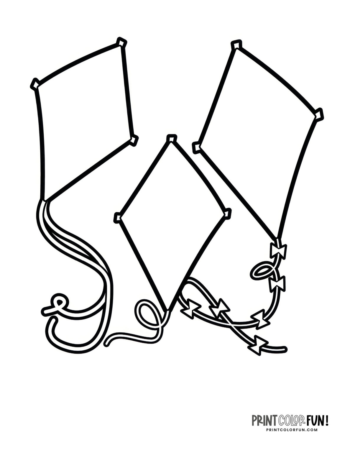 15+ Free kite clipart & kite coloring pages: Let your imagination take ...