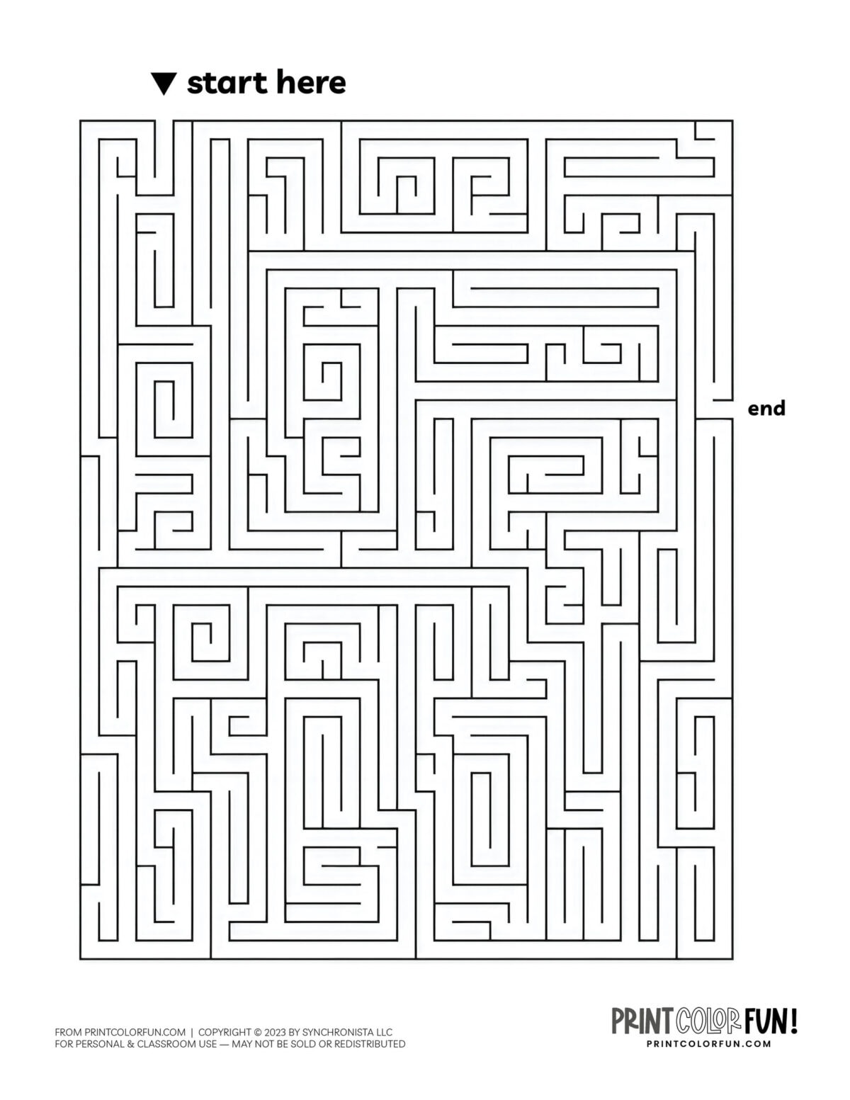 Maze medium level: Intermediate skill printable mazes to solve, at ...