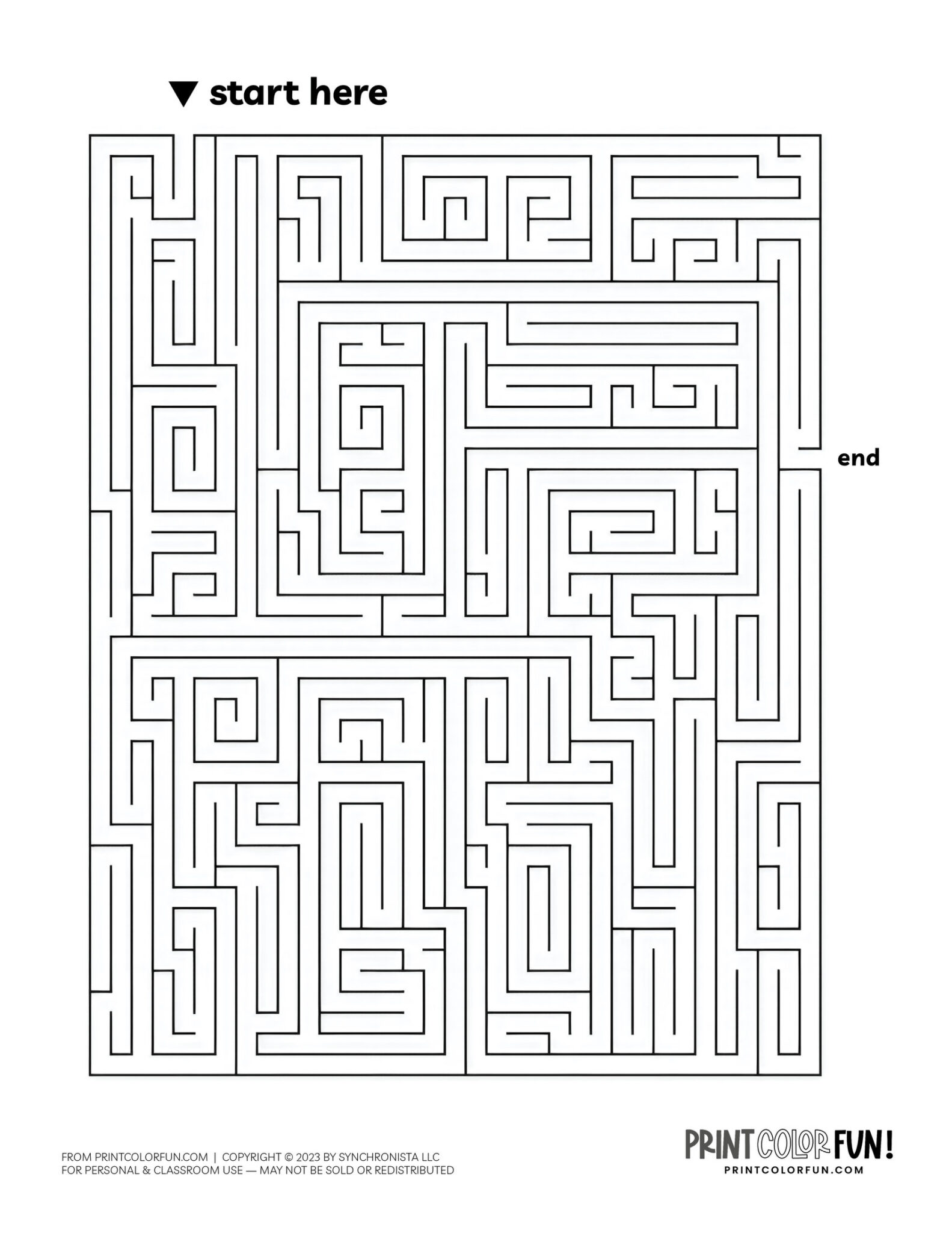 Maze medium level: Intermediate skill printable mazes to solve, at ...