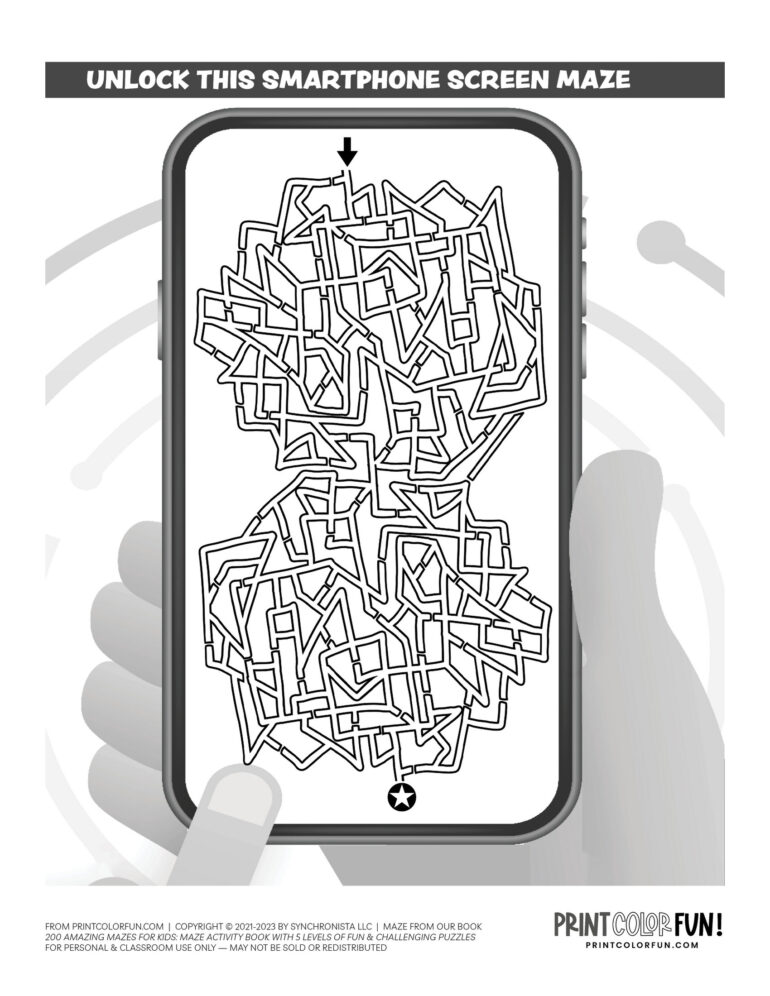 Medium maze difficulty: 18 intermediate skill printable mazes to solve ...