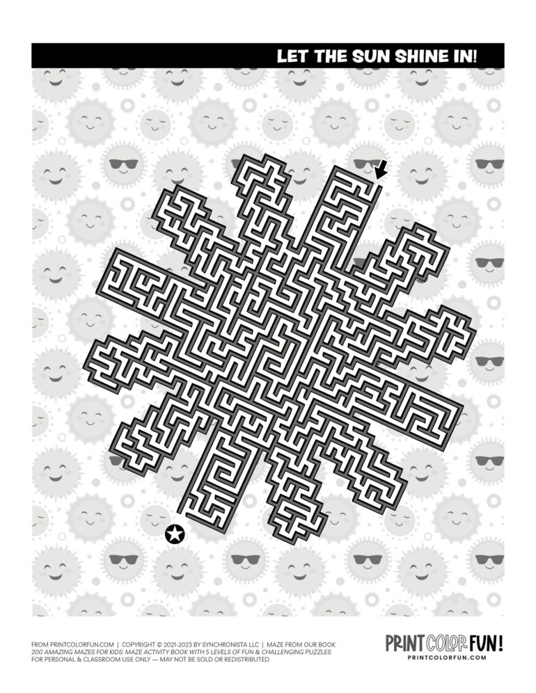 Medium maze difficulty: 18 intermediate skill printable mazes to solve ...