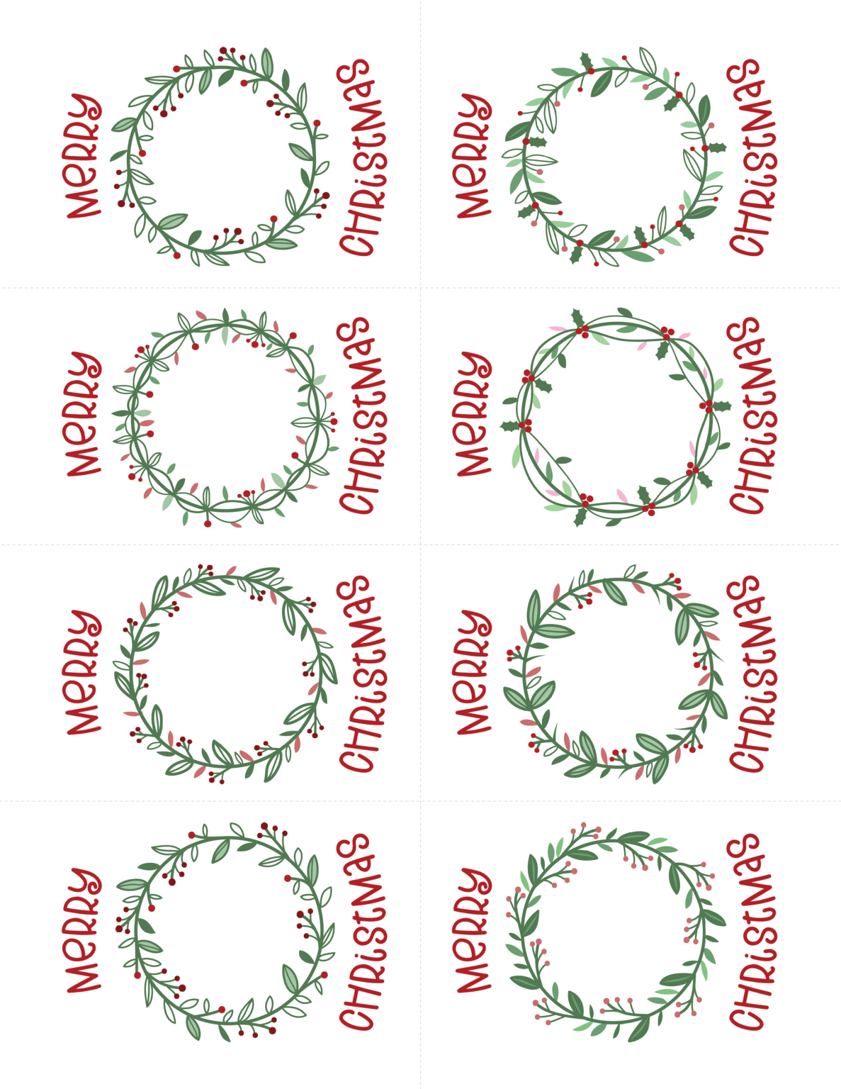Free printable Christmas gift tags: 20+ sets of full-color holiday card ...
