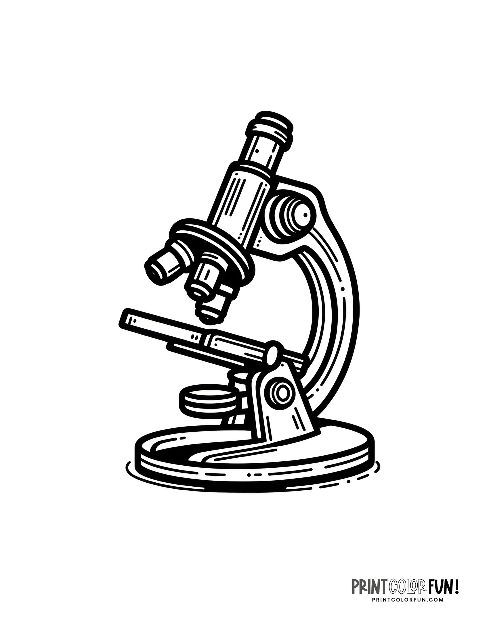 Microscope clipart & coloring pages for kids, plus 10 engaging craft ...