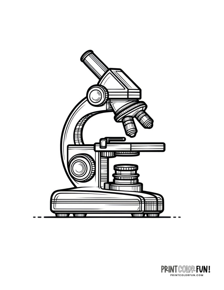 Microscope clipart & coloring pages for kids, plus 10 engaging craft ...