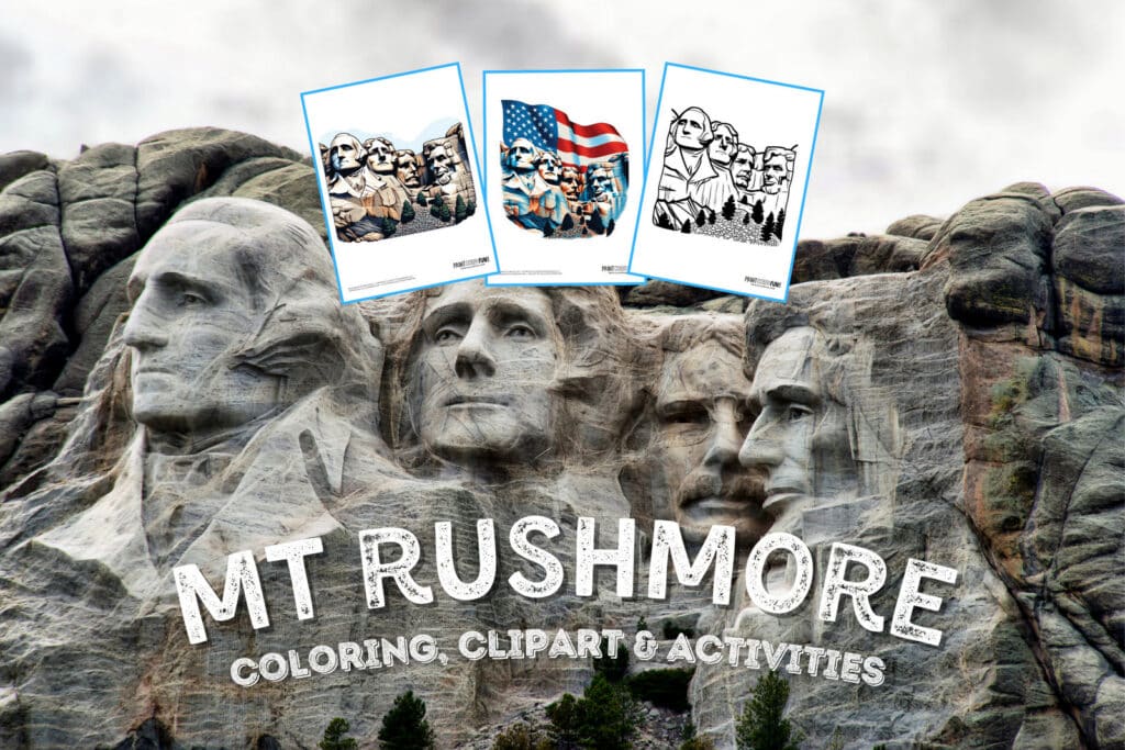 Mount Rushmore coloring pages, clipart & the history of this monument ...