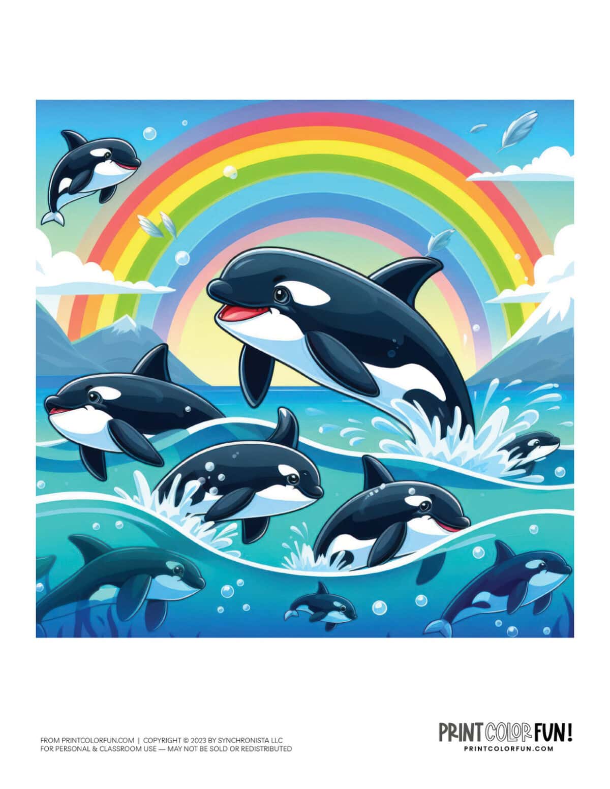 Orca coloring pages: Killer whale clip art & 10 fun crafts & learning ...