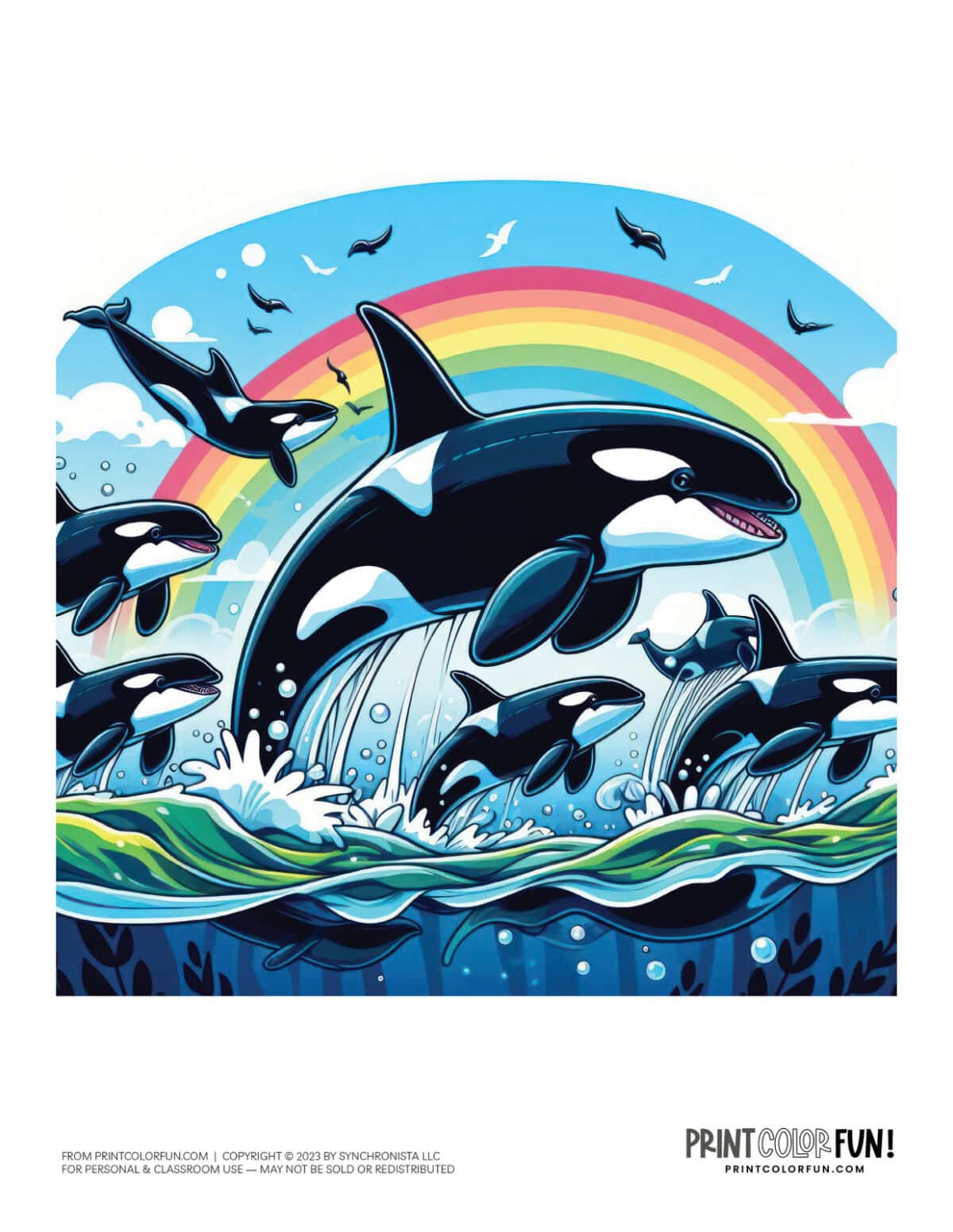 Orca coloring pages: Killer whale clip art & 10 fun crafts & learning ...