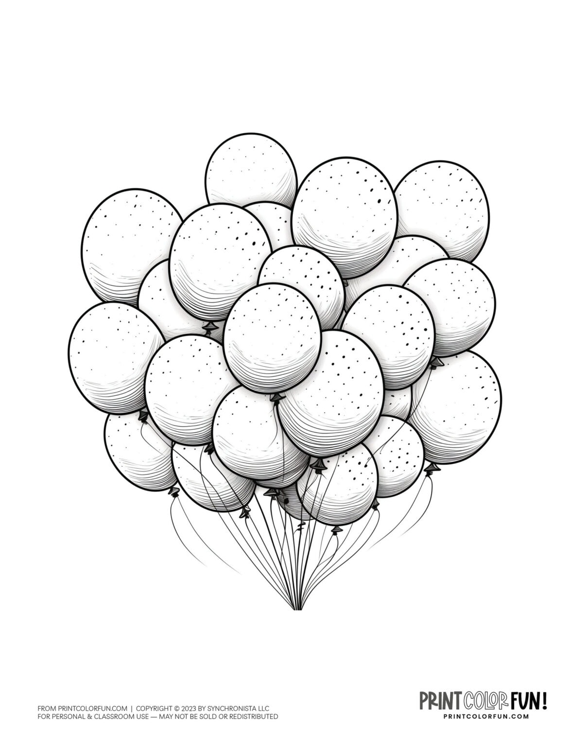 Party balloon clipart & coloring pages + 10 creative learning ideas for ...