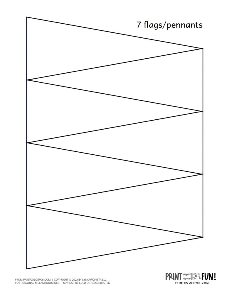 Free triangle flag clipart & pennant banners: 24 printable designs plus ...