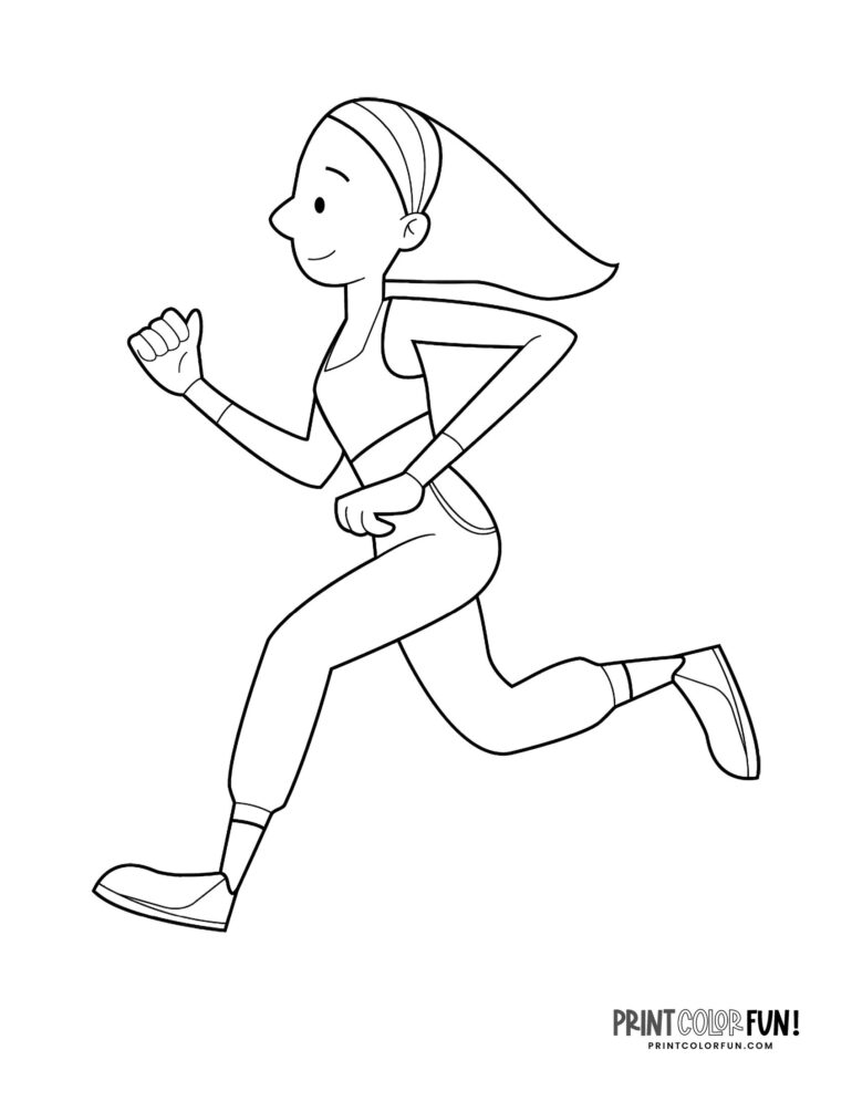 18 running clipart & coloring pages: Discover the joy of jogging ...