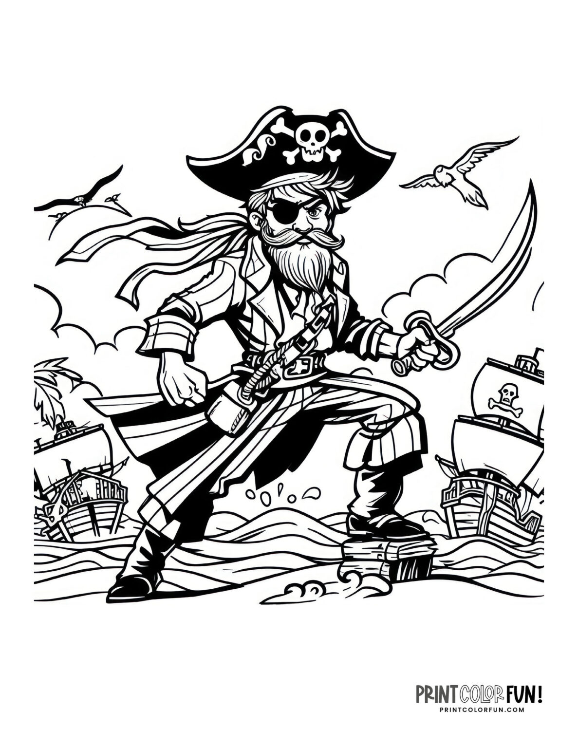 Pirate clipart, coloring pages, fun activities & learning little ...