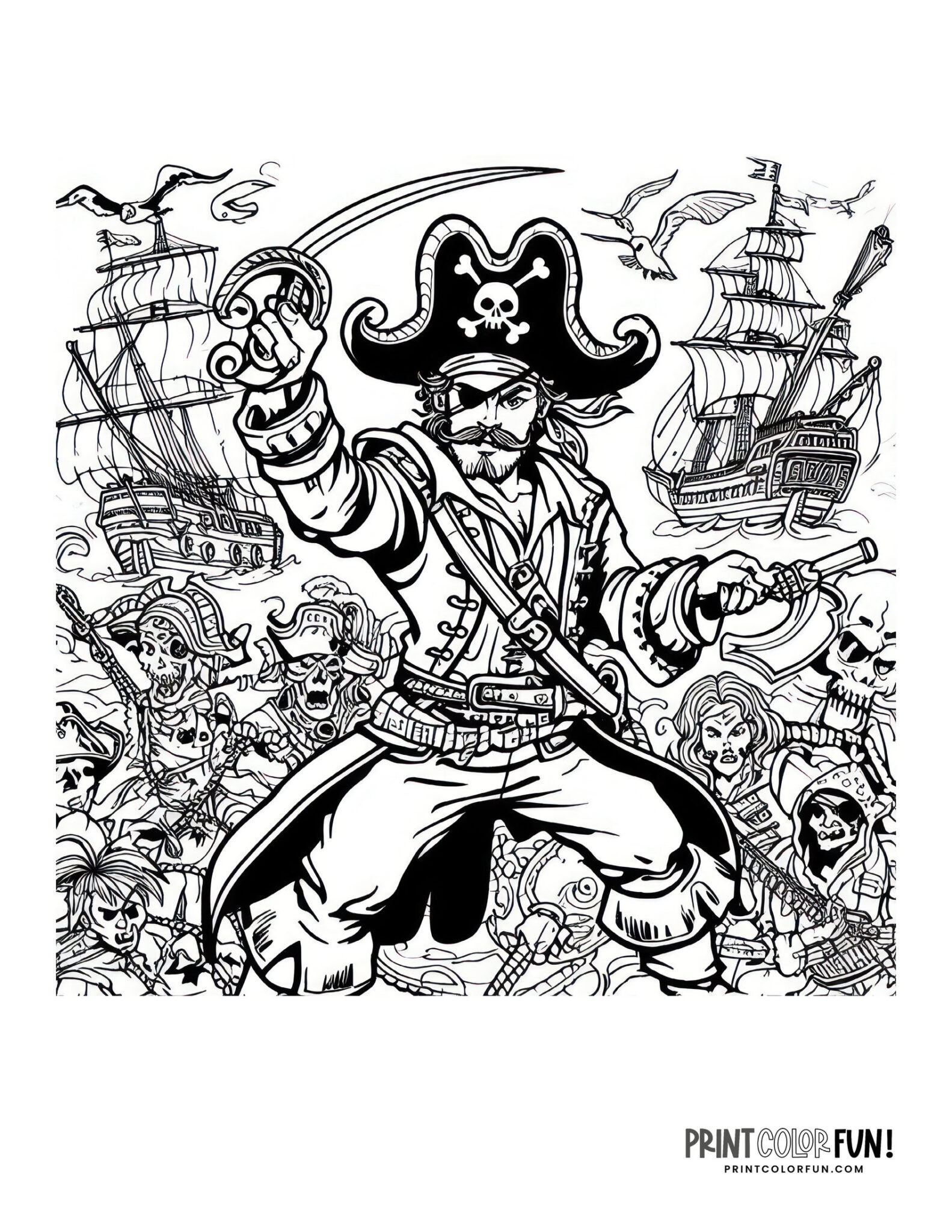 Pirate clipart, coloring pages, fun activities & learning little ...