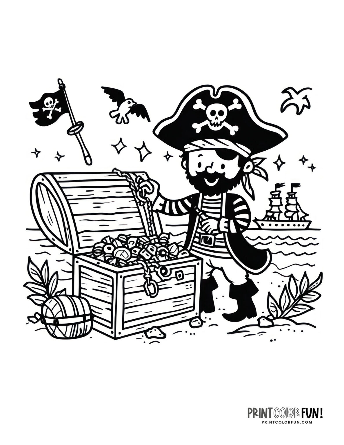 Pirate clipart, coloring pages, fun activities & learning little ...