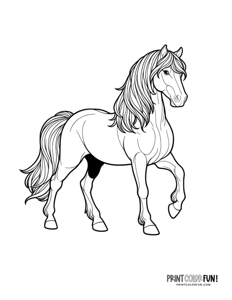 40 beautiful horse coloring pages plus crafts & educational games to ...