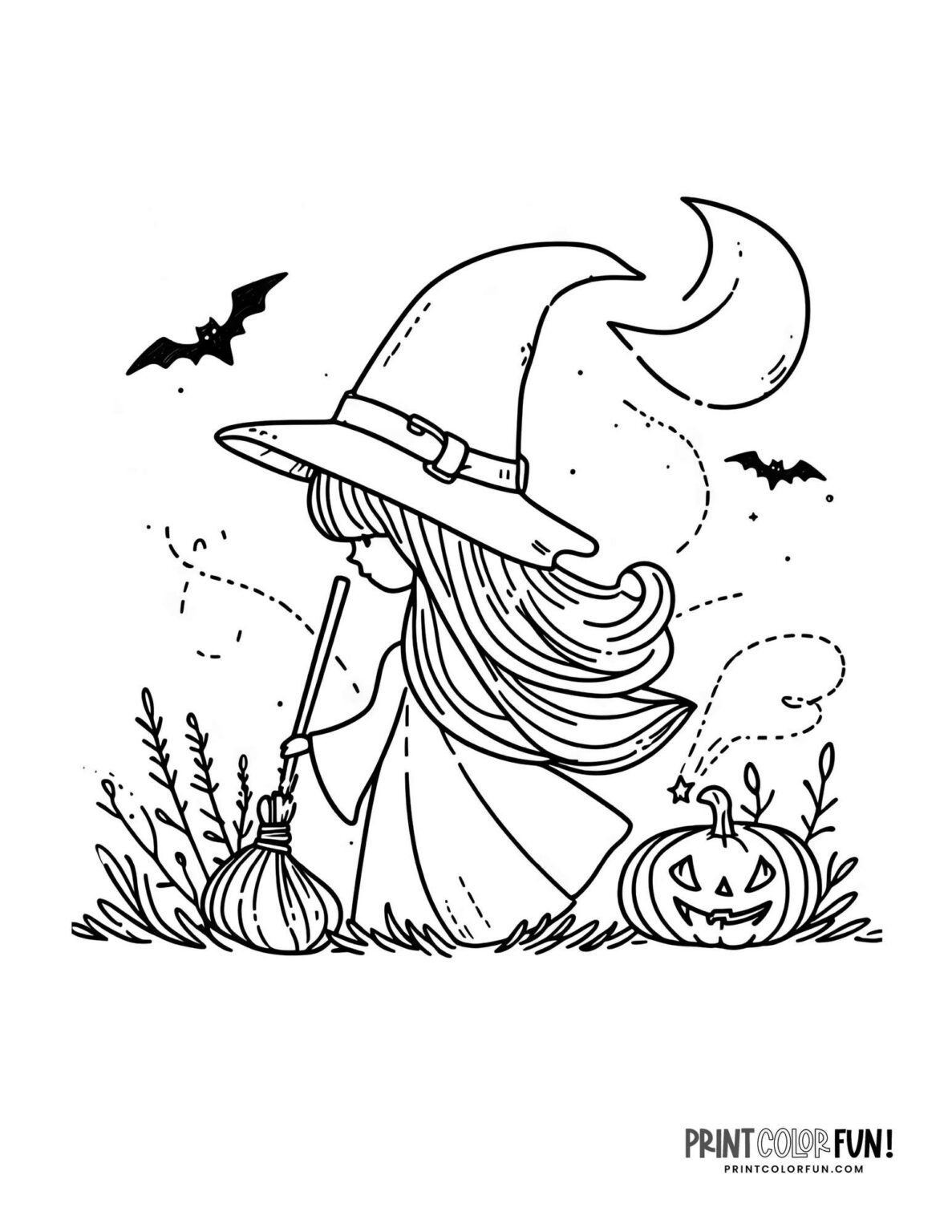 10 witch coloring pages for Halloween craft fun and learning, at ...