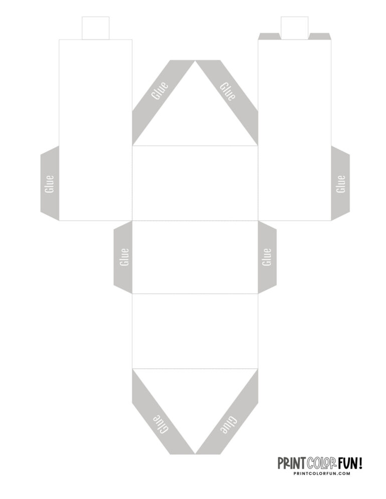 House cutout crafts to color: Print, color, cut & fold to make a 3D ...