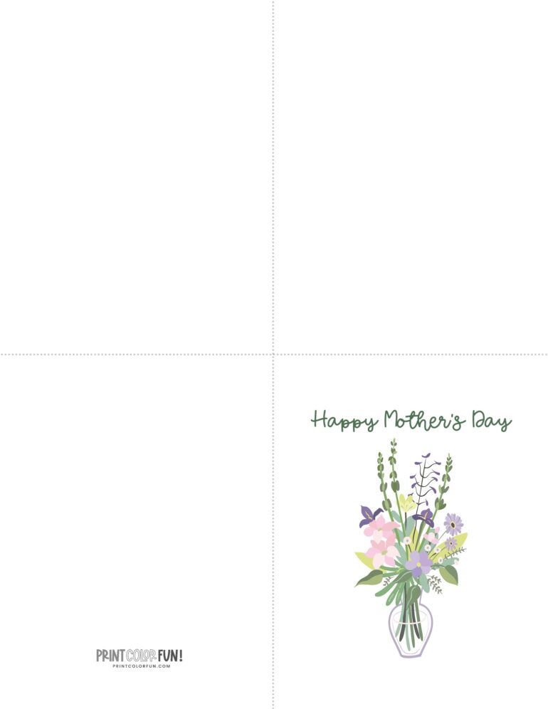 Free printable Mother's Day cards with flowers: 12 different designs ...