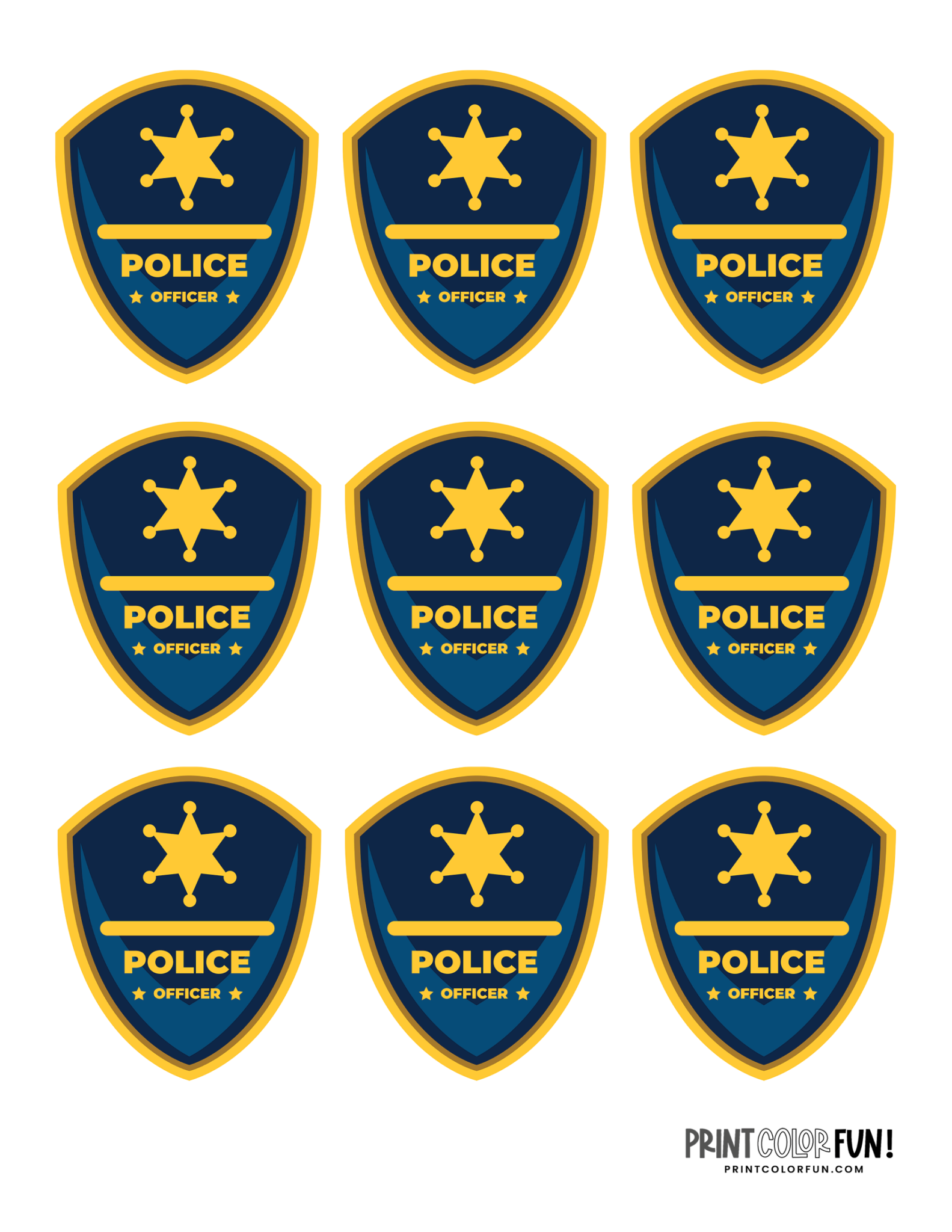 These 24 cool sheriff & police badge clipart and coloring pages make ...