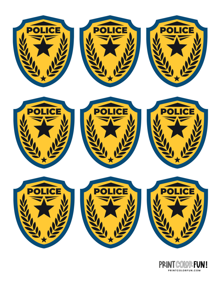 These 24 cool sheriff & police badge clipart and coloring pages make ...