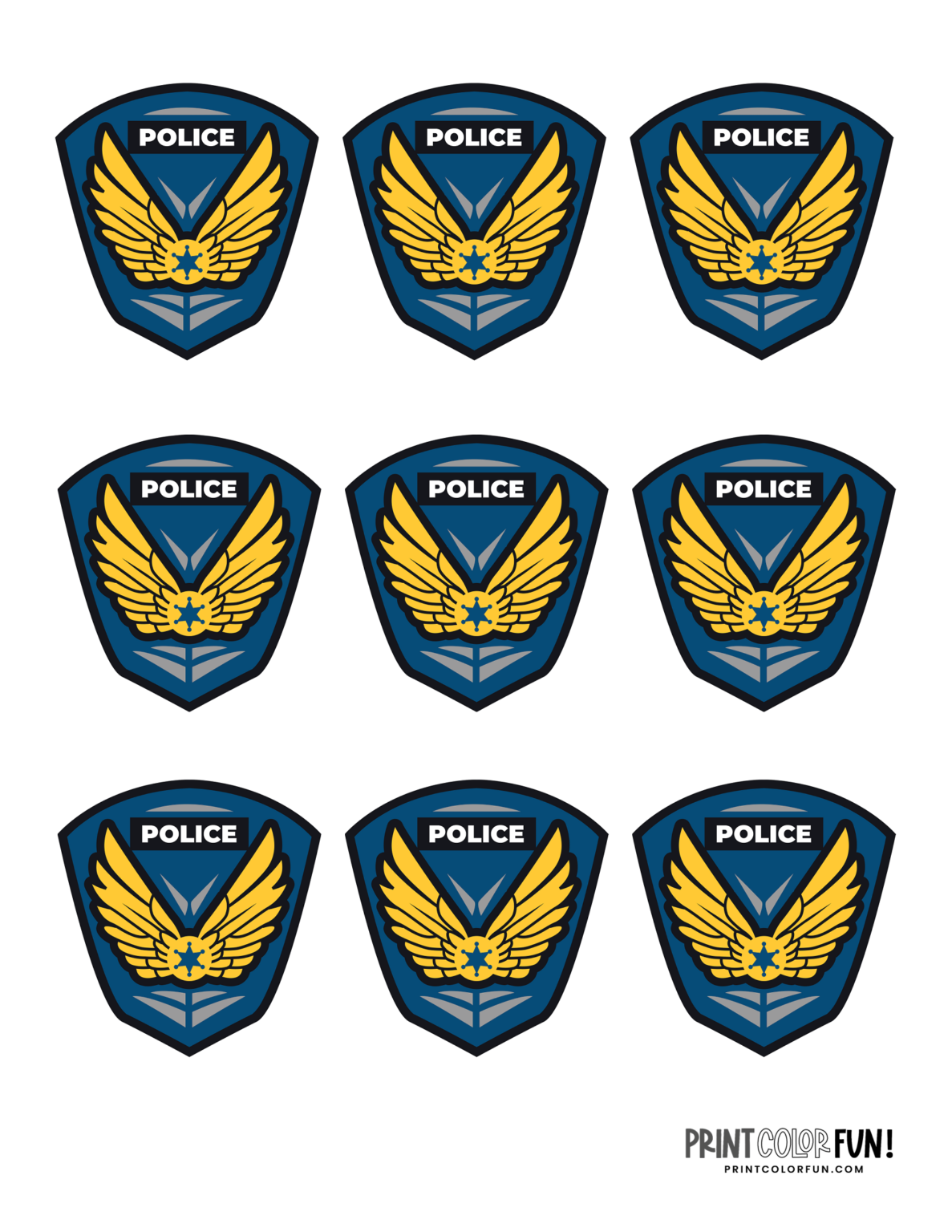 These 24 cool sheriff & police badge clipart and coloring pages make ...
