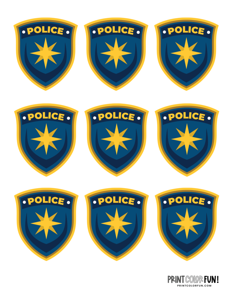 These 24 cool sheriff & police badge clipart and coloring pages make ...