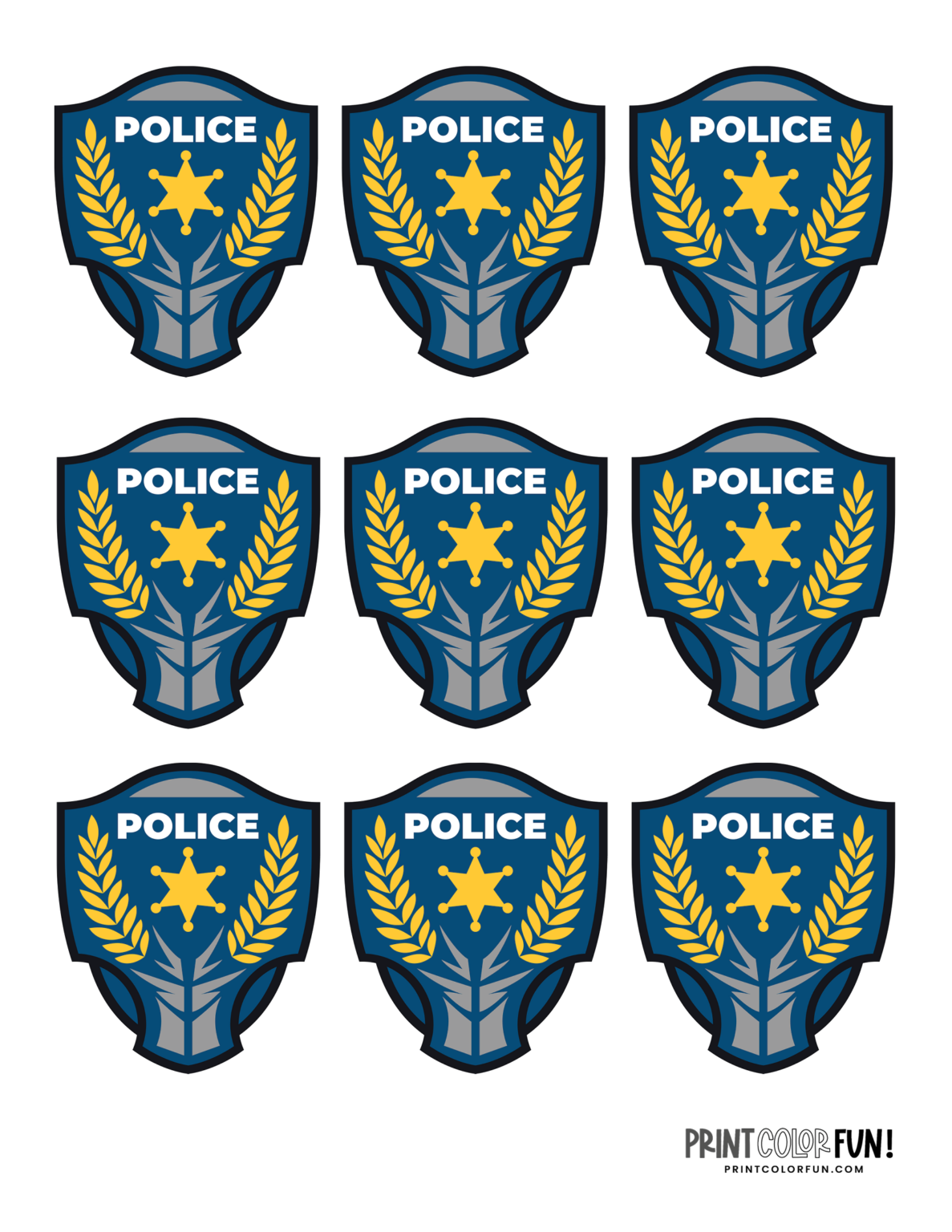 These 24 cool sheriff & police badge clipart and coloring pages make ...