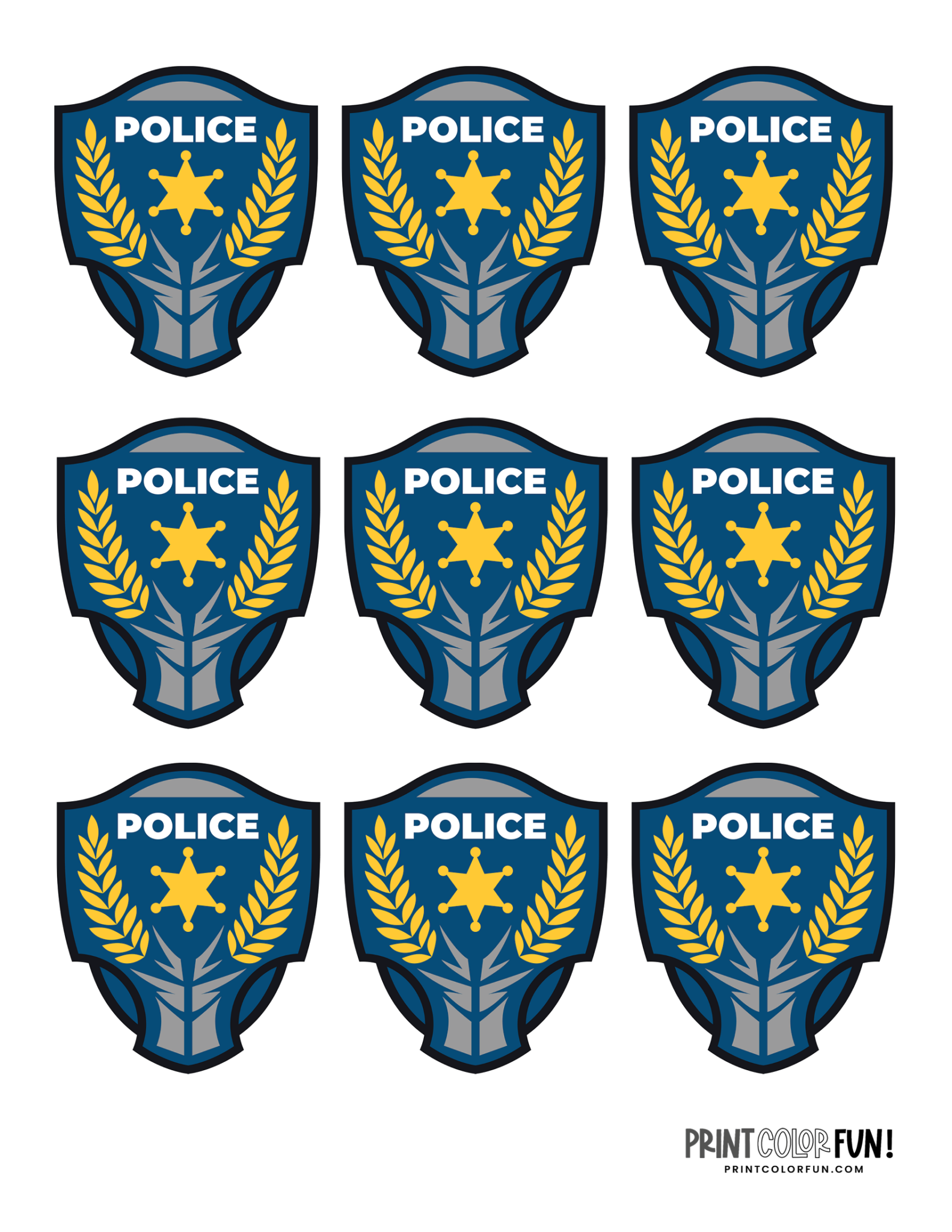 These 24 cool sheriff & police badge clipart and coloring pages make ...