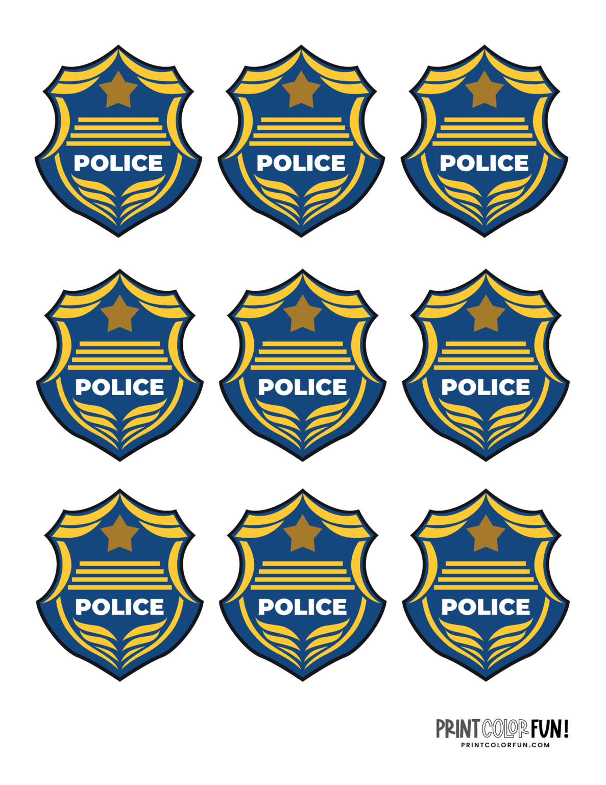 These 24 cool sheriff & police badge clipart and coloring pages make ...