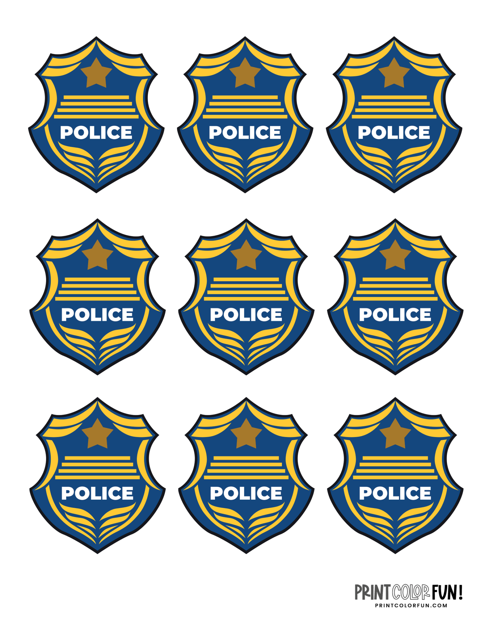 These 24 cool sheriff & police badge clipart and coloring pages make ...