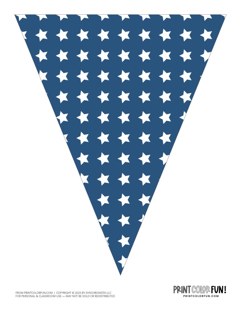 Free triangle flag clipart & pennant banners: 24 printable designs plus ...