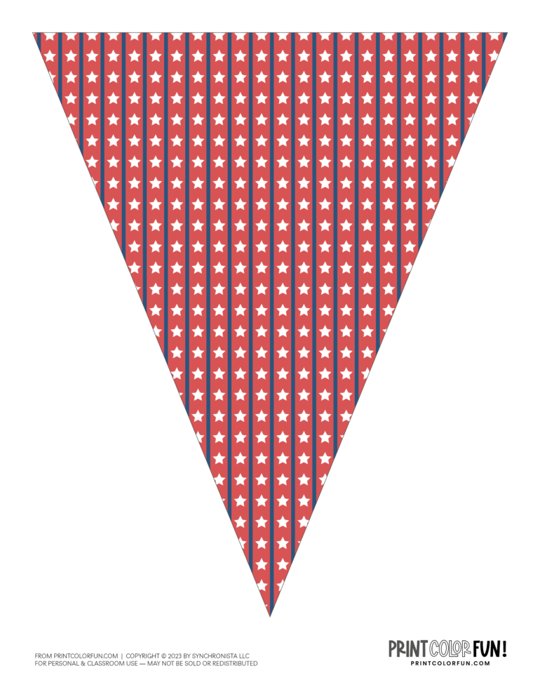 Free triangle flag clipart & pennant banners: 24 printable designs plus ...