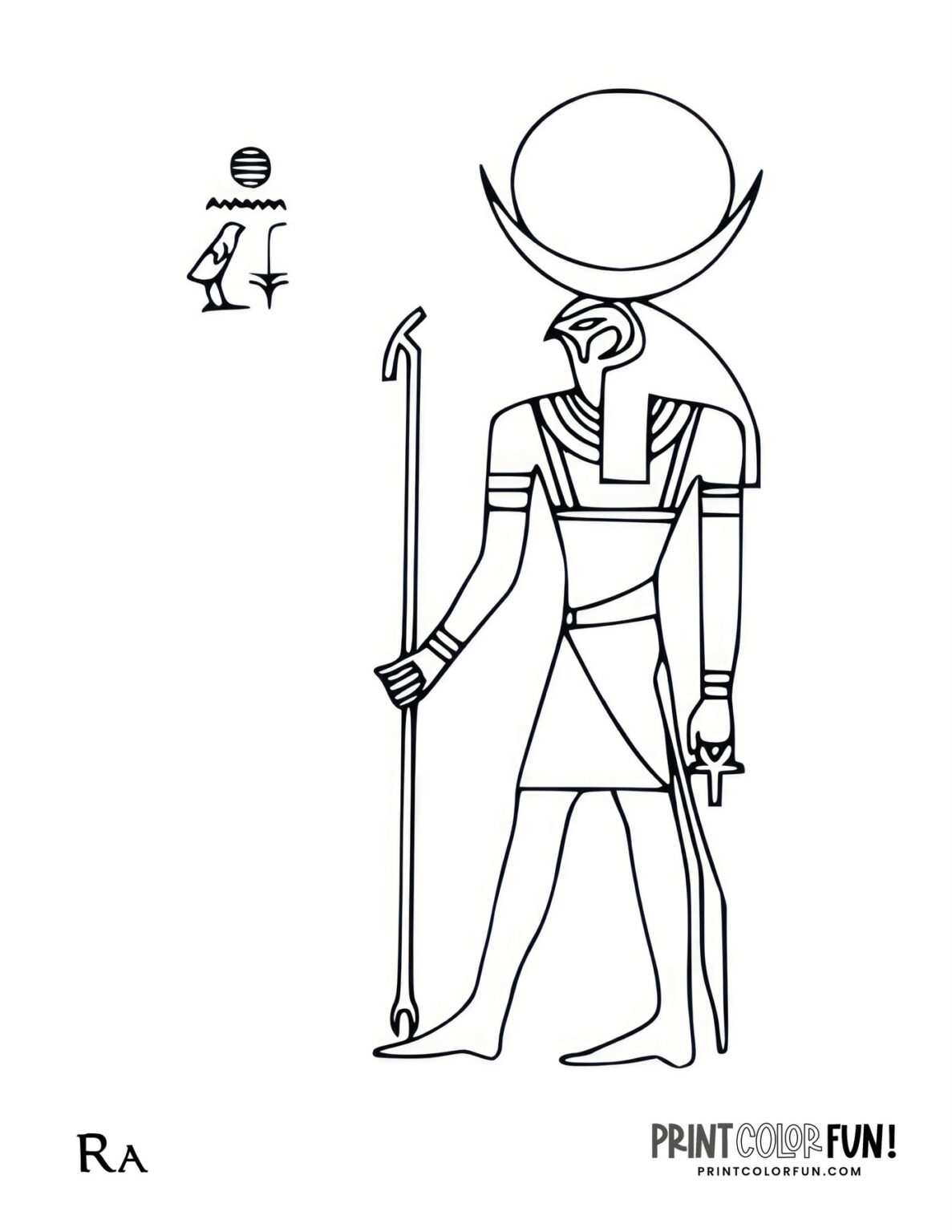 16 ancient Egyptian gods and goddesses: Coloring page printables ...