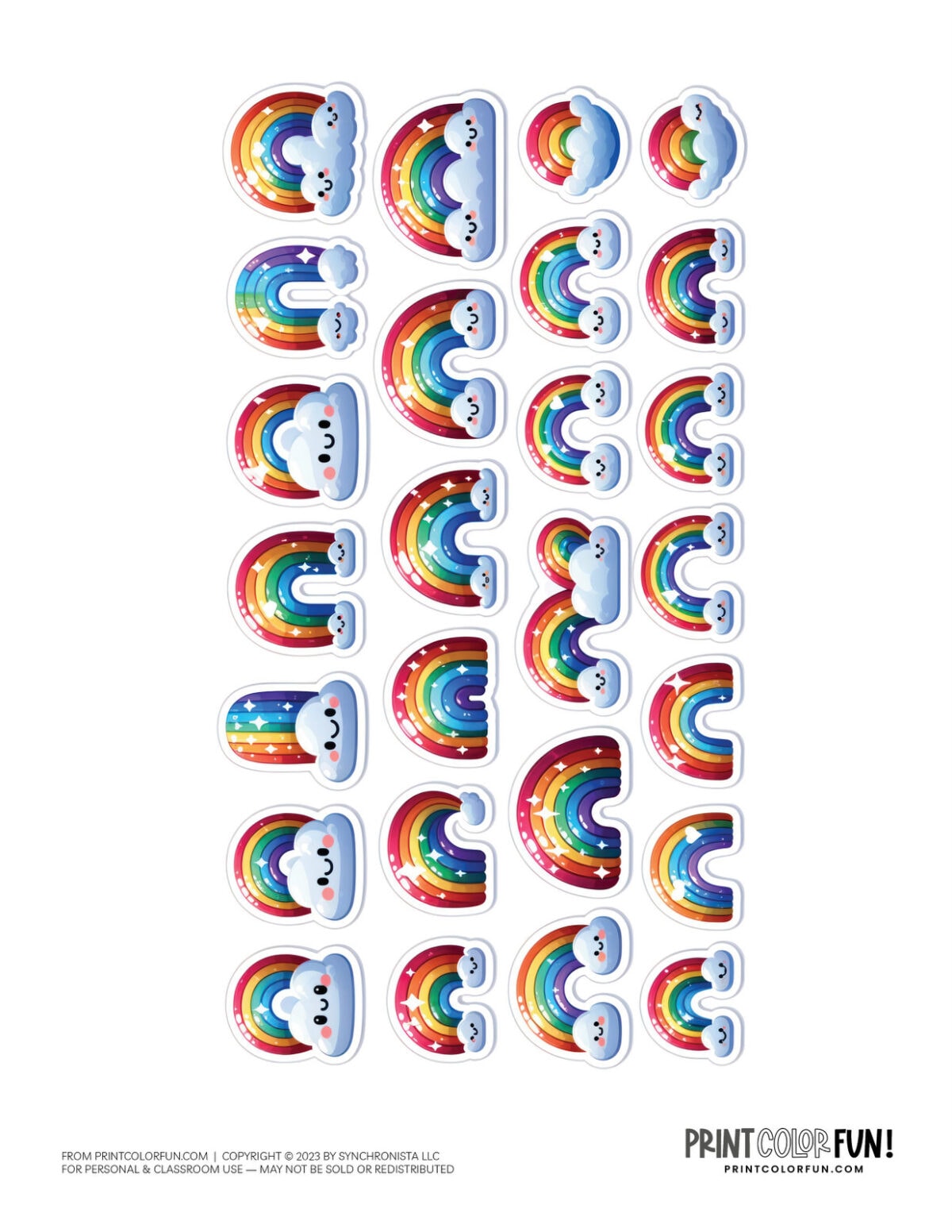 Rainbow clipart & coloring page magic + 10 colorful craft & learning ...