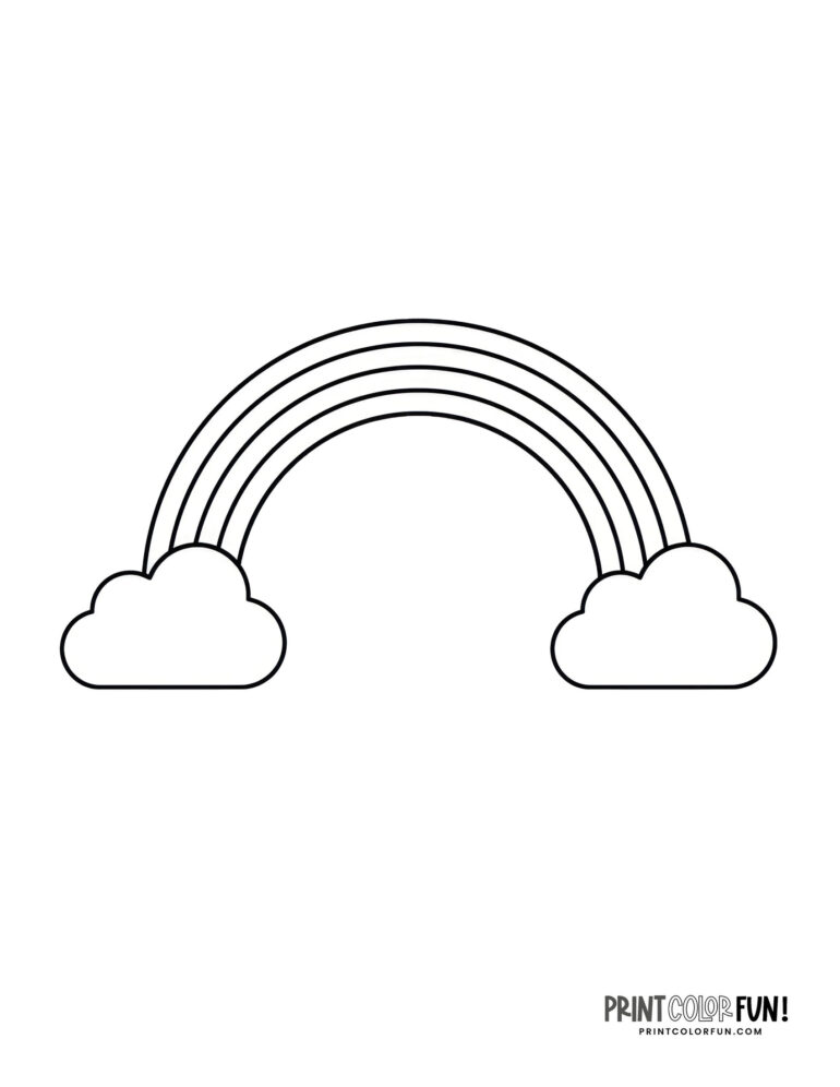 Rainbow clipart & coloring page magic + 10 colorful craft & learning ...